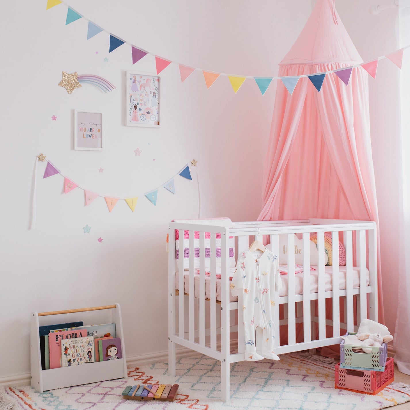 Pastel Rainbow Bunting - Pastel Girl's Decorations – Styled To Sparkle