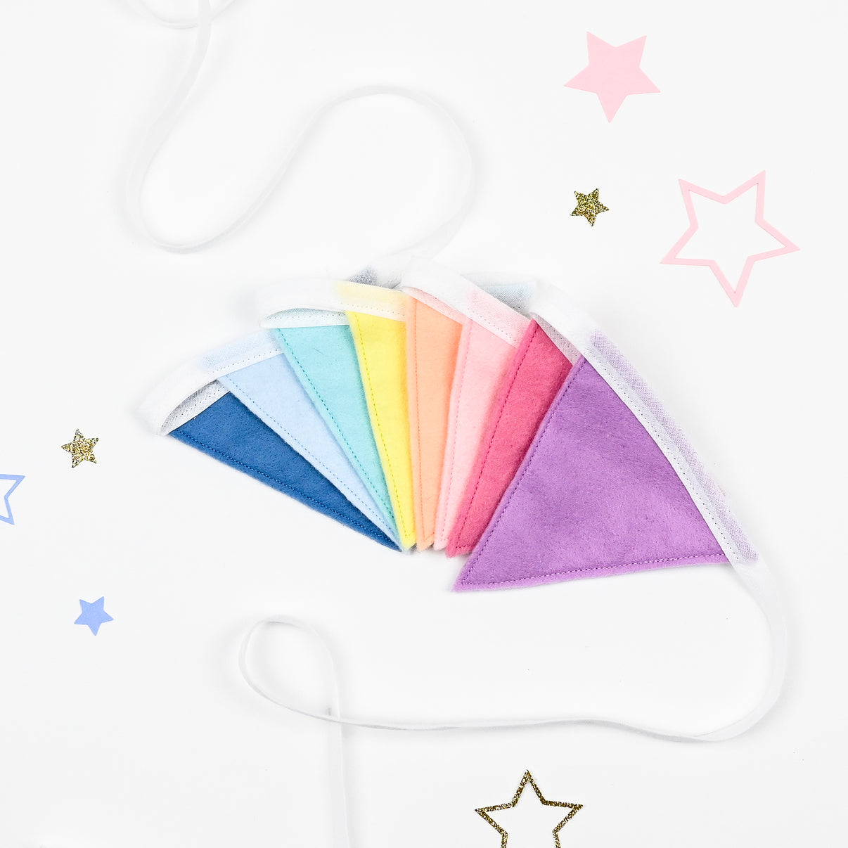 Pastel Rainbow Bunting - Pastel Themed Girl's Decorations – Styled To ...