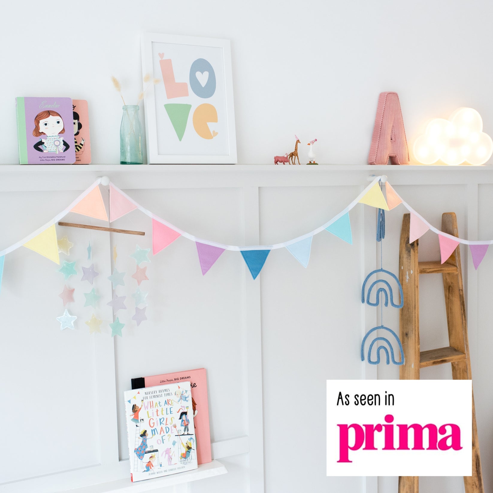 Pastel Rainbow Bunting - Pastel Themed Girl's Decorations – Styled To ...