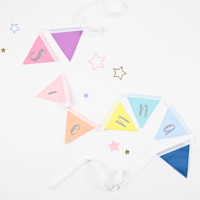 Pastel Rainbow Personalised Name Bunting – Styled To Sparkle