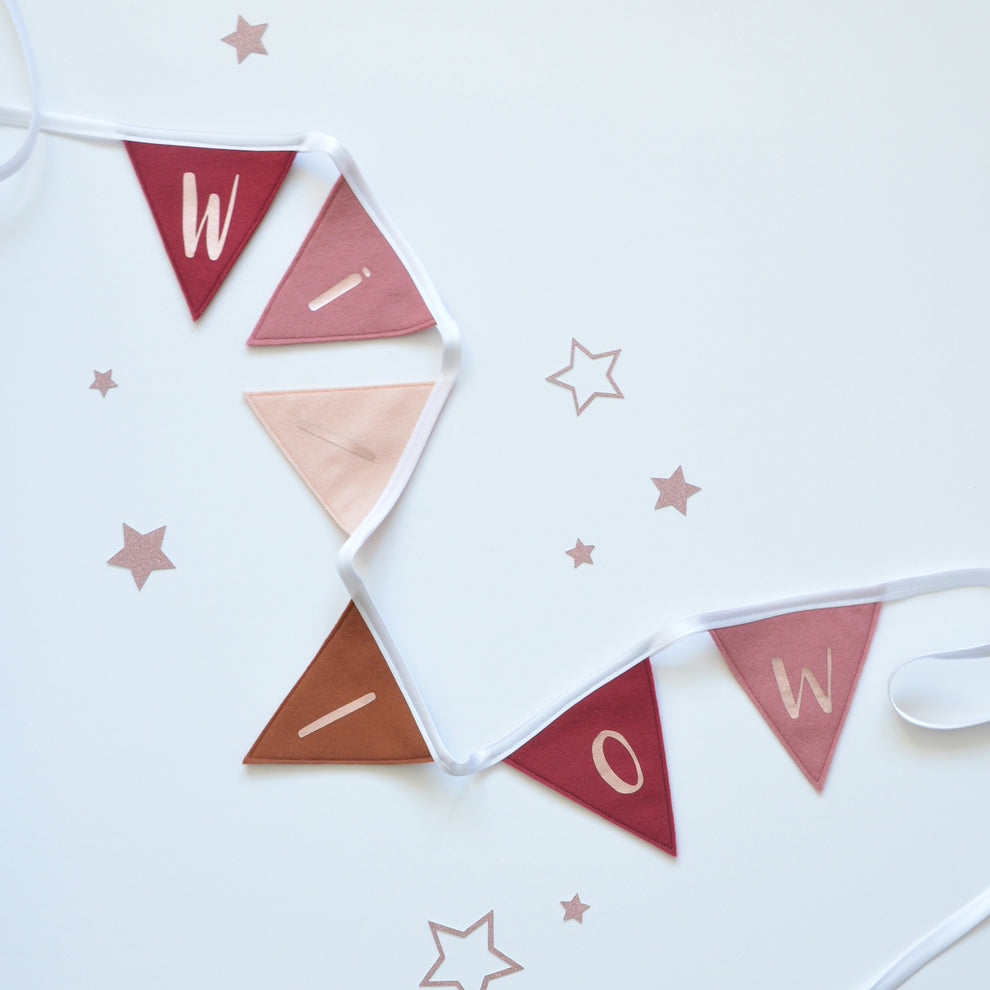 Personalised Neutral Boho Nursery Girl's Bunting – Styled To Sparkle